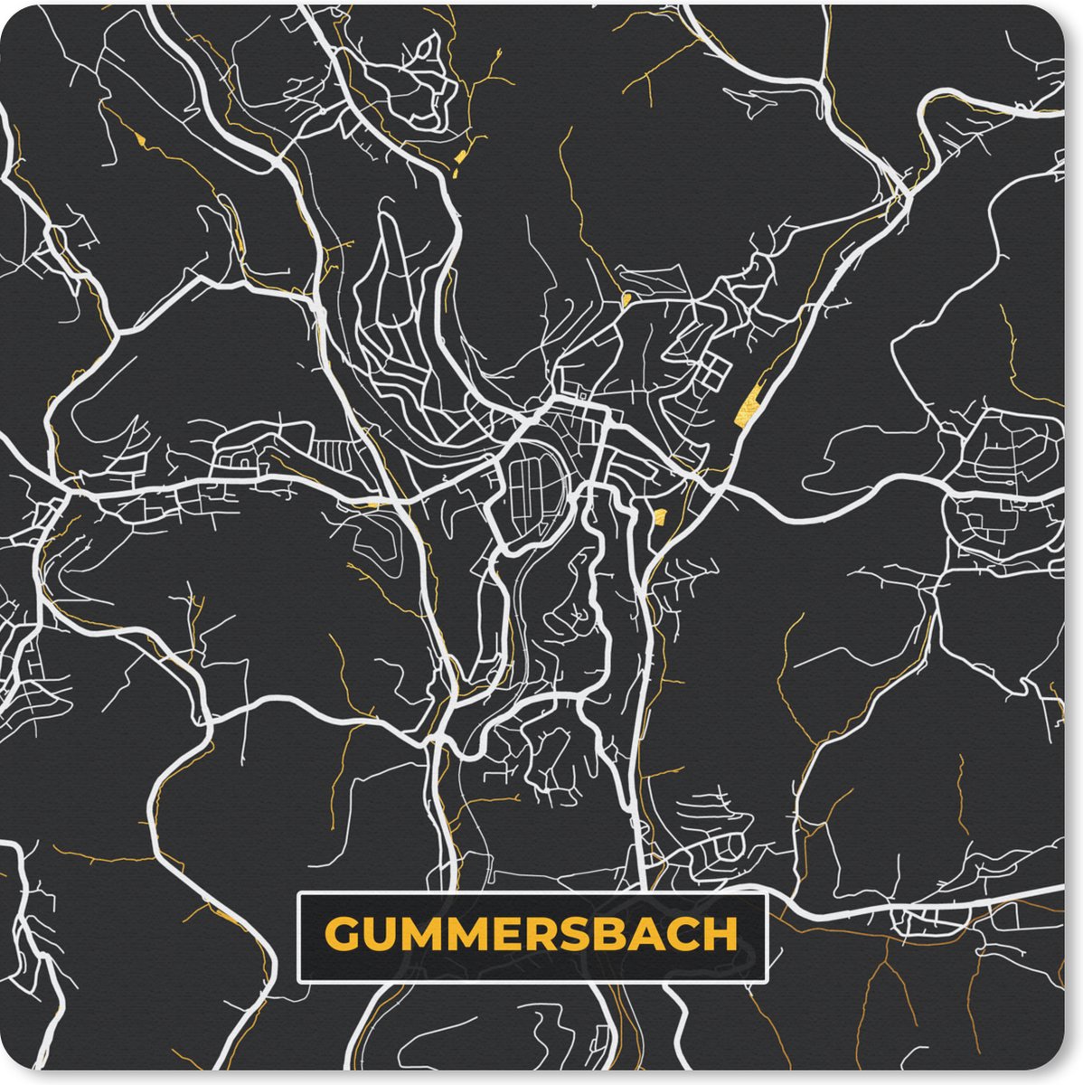 Muismat Klein - Plattegrond – Gummersbach – Goud – Stadskaart – Kaart ...