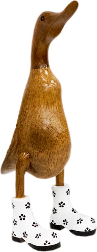 Houten eenden met laarzen - Set van 3 - Houten eend decoratie - Houten ...