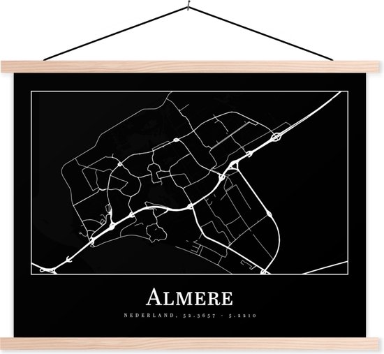 Posterhanger incl. Poster - Schoolplaat - Stadskaart - Almere - Kaart ...