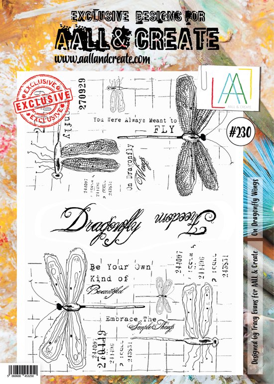 Clear Stamp Set A4 On Dragonfly Wings (AALL-TP-230) | bol
