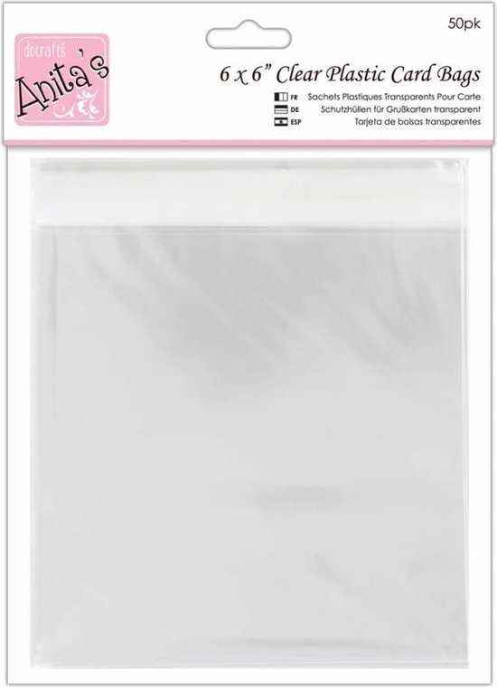Clear Plastic Card Bags 6x6 Inch (50pk) (ANT 1651007) | bol