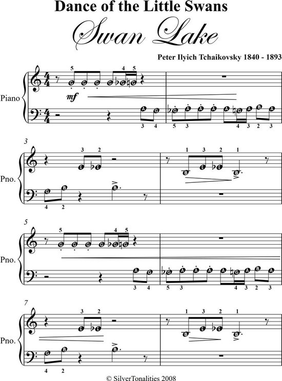 Dance of the Little Swans Beginner Piano Sheet Music (ebook), Peter Ilyich Tchaikovsky... | bol.com