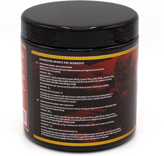 Gladiator Sports Pre Workout - 300 g | bol