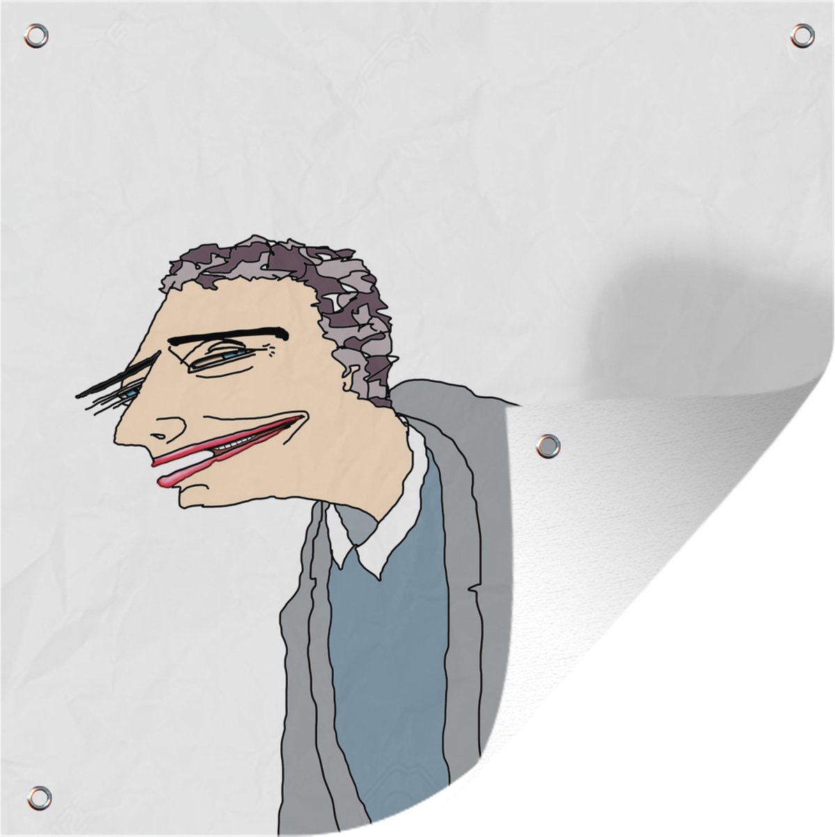 Tuinposters Animatie van een blije man - 50x50 cm | bol.com