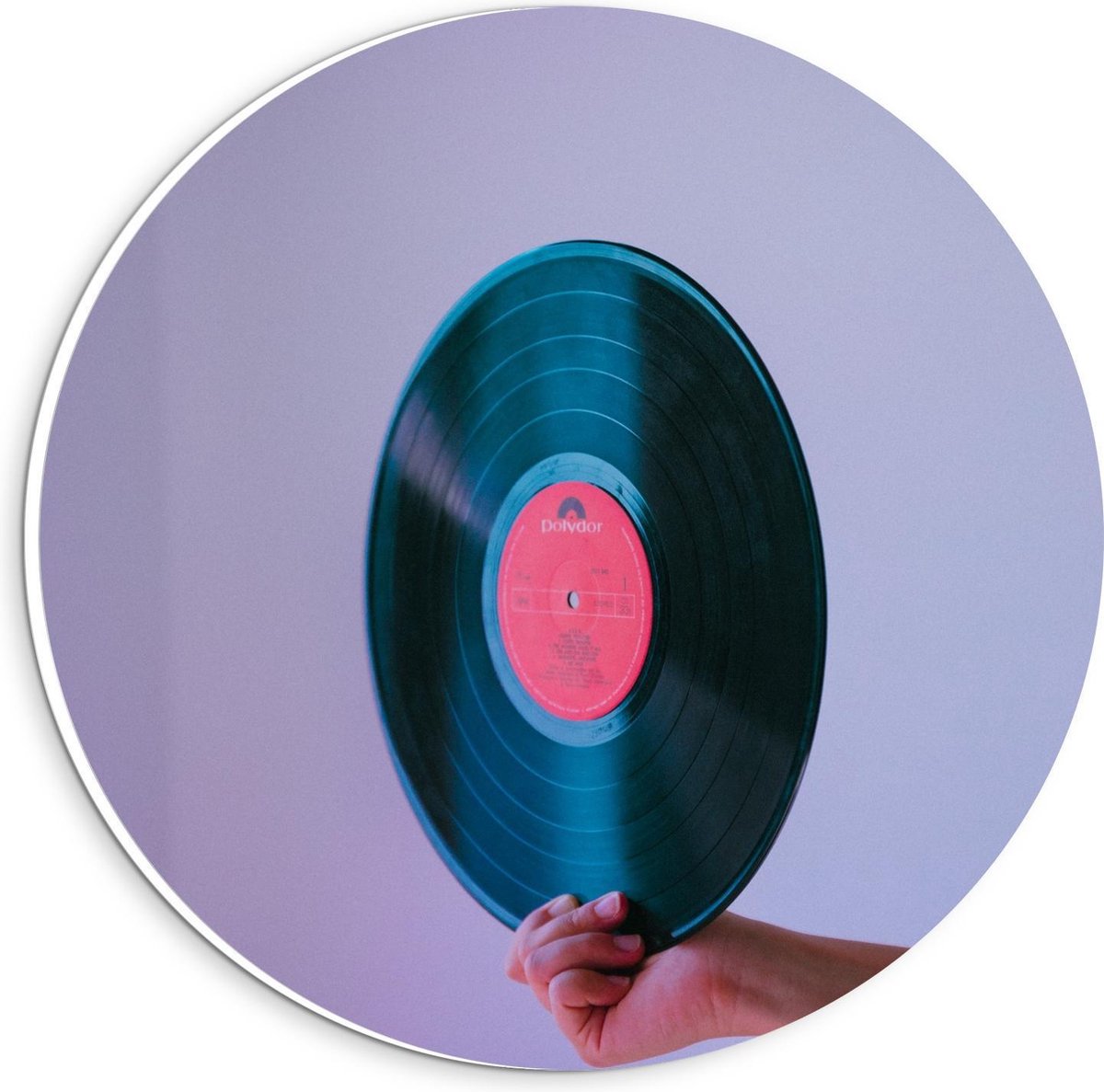 Forex Wandcirkel - Zwarte LP plaat met Roze Binnenkant - 20x20cm Foto ...