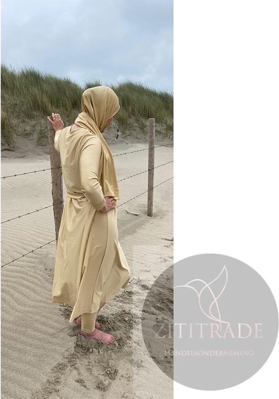 Boerkini lang model - Burkini Deluxe Gold -3 delig incl. sjaal ...