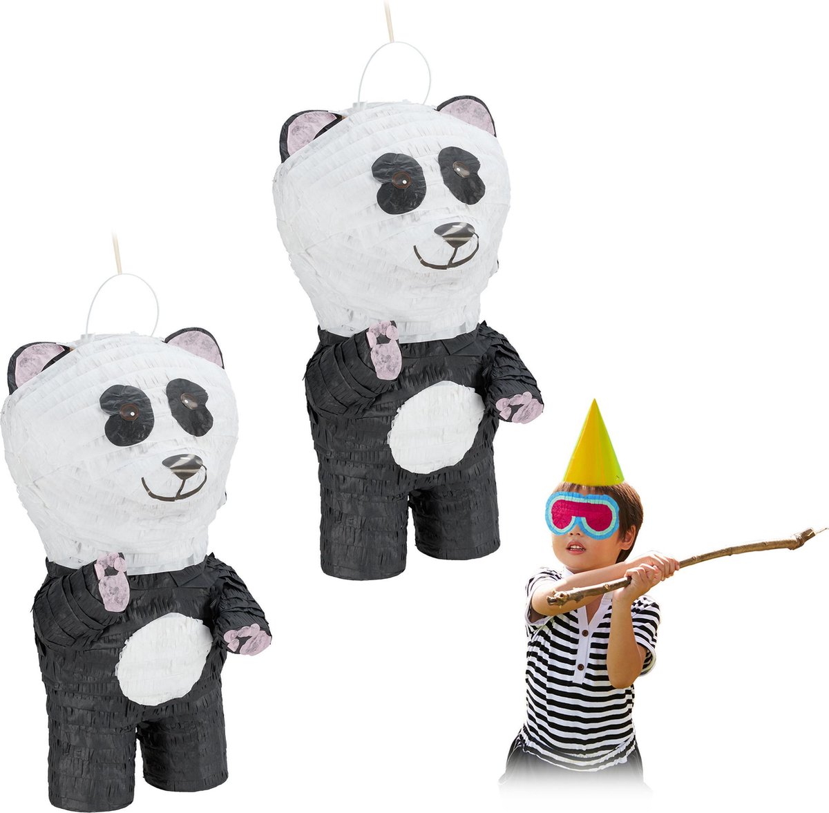 Relaxdays 2 x piñata panda - decoratie - verjaardag - zelf vullen ...