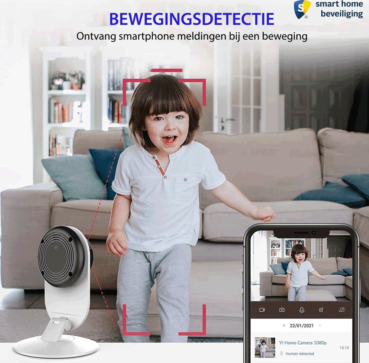 Mini cam beveiligingscamera - Melding via app - Wifi - Nachtmodus ...