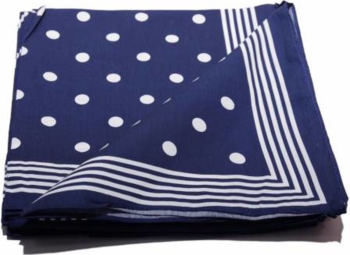 Boeren zakdoek Blauw stippel 54 x 54 cm - 54 | bol