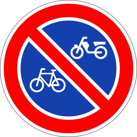 Verboden fietsen en brommers te plaatsen bord - kunststof - E3 150 mm | bol