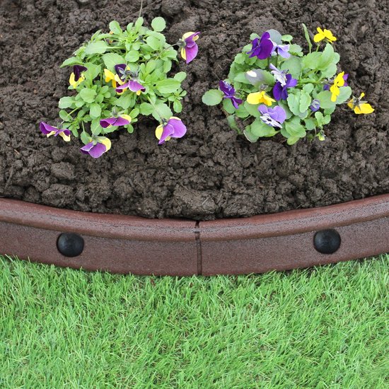 Flexibele Borderrand tuin - Bruin - Set: 16 x 1.2 meter (120 x 8.1 x 8. ...