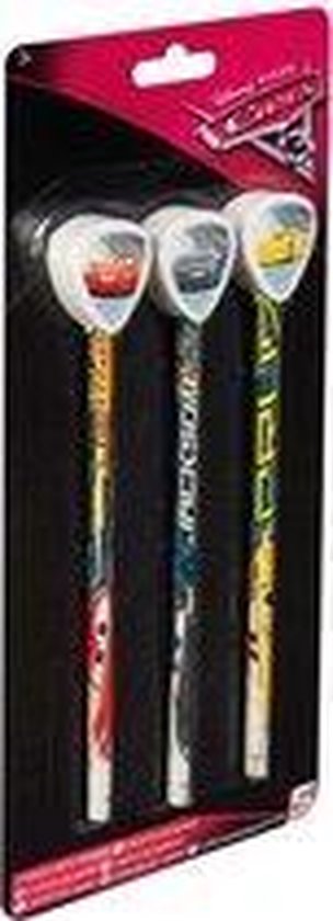 Cars 3 potloden met gum - Multicolor - Set van 3 | bol.com