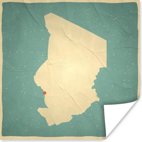 Une illustration du Tchad sur une affiche ancienne en papier 50x50 cm ...