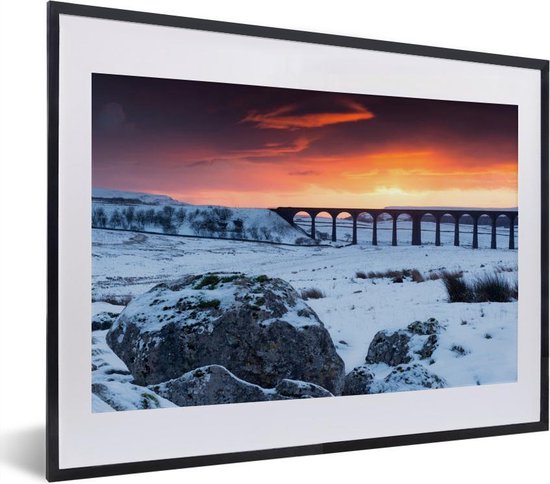 Fotolijst incl. Poster - Ribblehead-viaduct in het Nationaal park ...