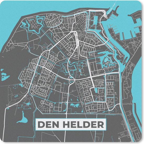 Plattegrond - Den Helder - Grijs - Blauw - Stadskaart | bol.com