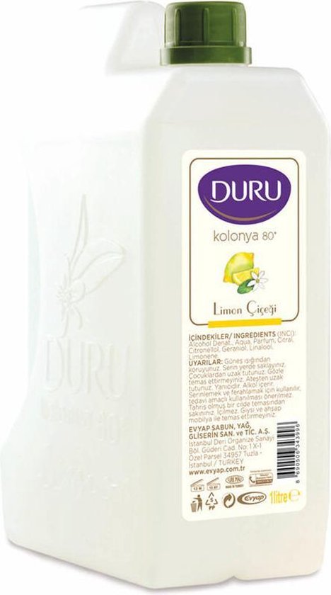 Duru Cologne Lemon Kolonya - Verfrissende eau de cologne met 80% ...