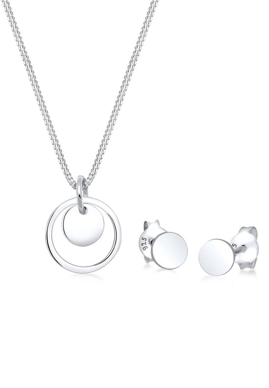 Elli - Sieraden Set - Dames Plaatje Hanger Cut-Out Geo Set Oorsteker in ...