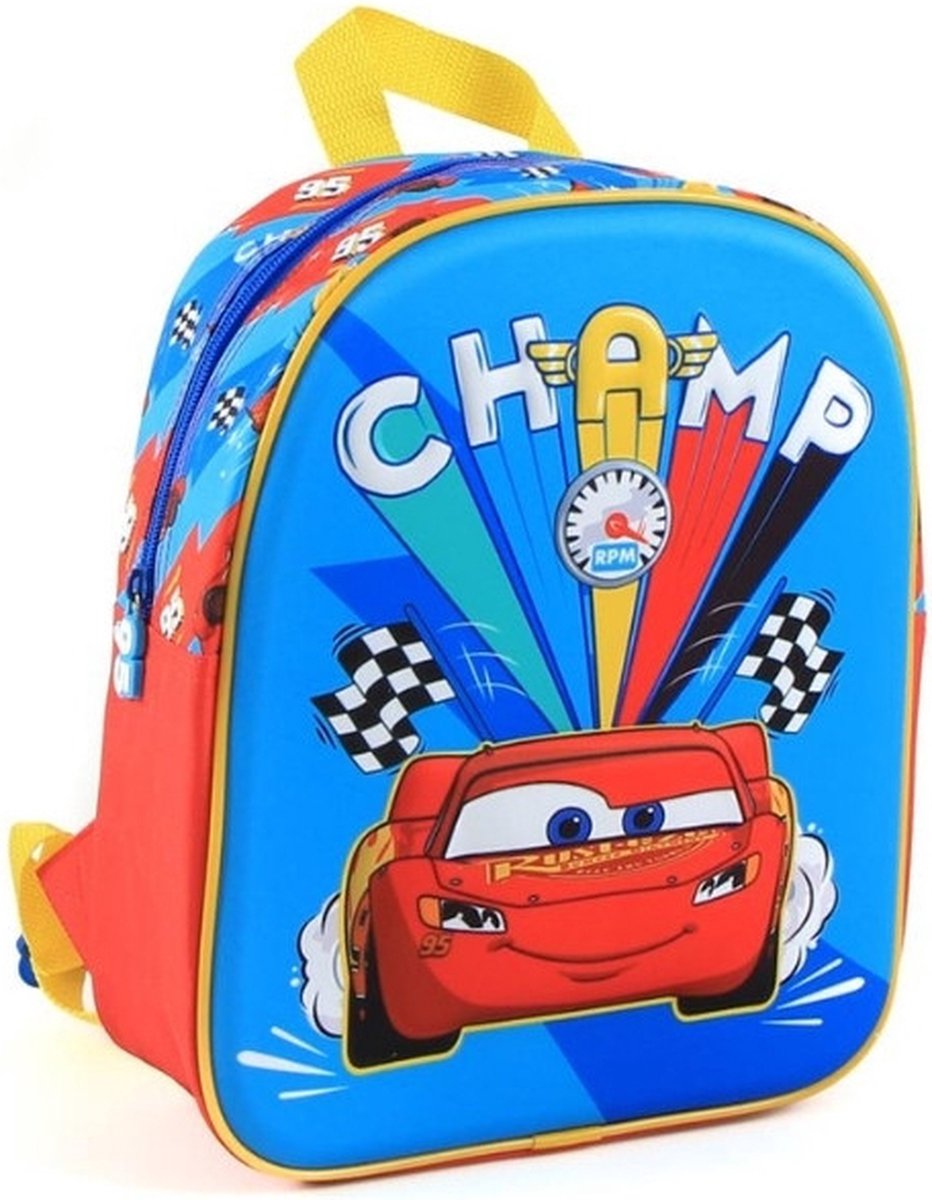 CARS Champ 3D Rugzak - Kinder Rugtas - School Tas - Kindertassen 3-6 ...