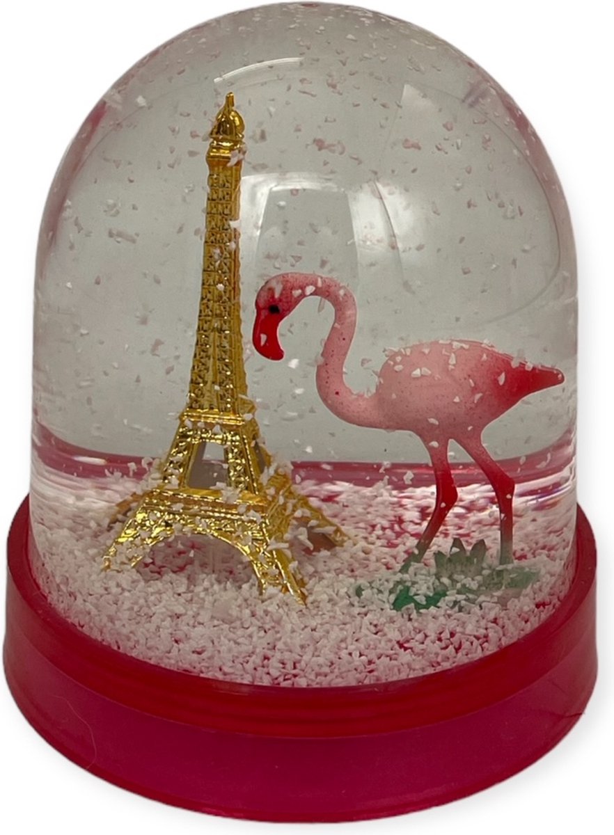 Les Parisettes - Sneeuwbol - Flamingo - Eiffeltoren - Roze - Goud | bol.com