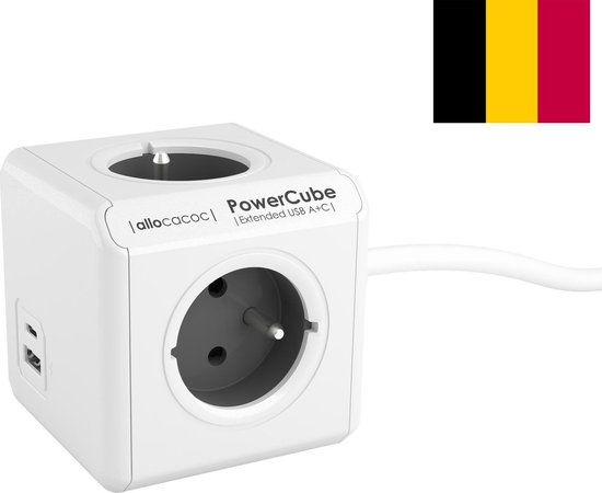 DesignNest - PowerCube Oroginal Duo USB (A + C) - 4 stopcontacten - 2 ...