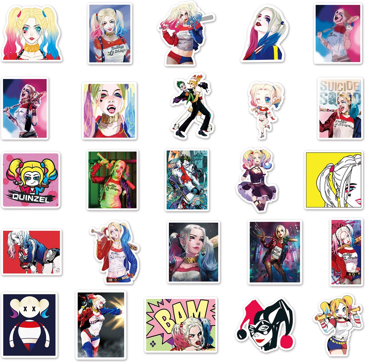 Stickers - Harley Quinn - 52 stuks - Stickers voor Muur, Laptop ...