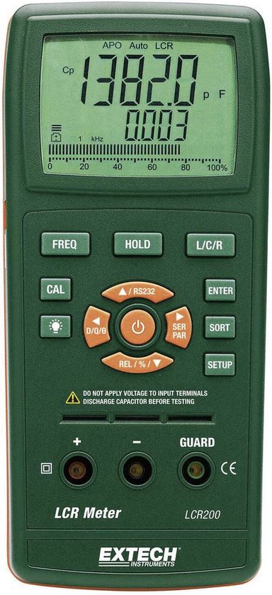 Extech LCR200 LCR-meter Digitaal CAT I Weergave (counts): 20000 | bol