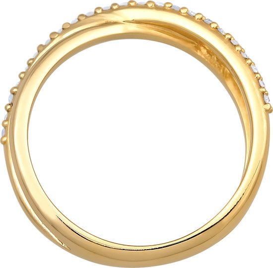 Elli - Ring - Dames wikkel X-vorm fonkelend met kristallen in 925 ...