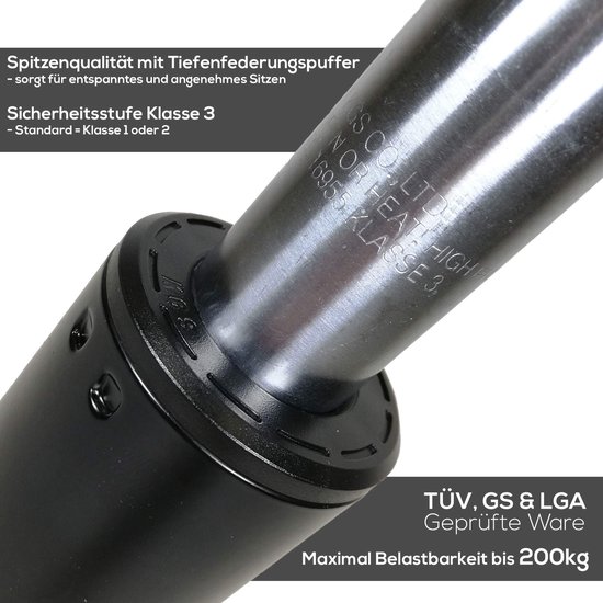 Officeworld Range® Gasveer Bureaustoel 200mm Zwart 200kg, Diverse ...