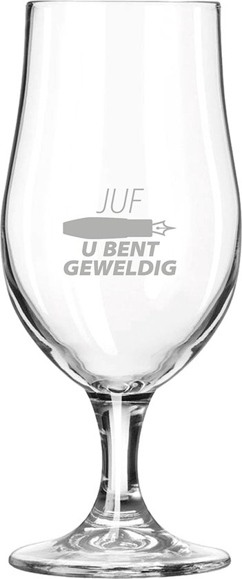 Gegraveerde bierglas op voet 49cl een betere juf bestaat niet | bol