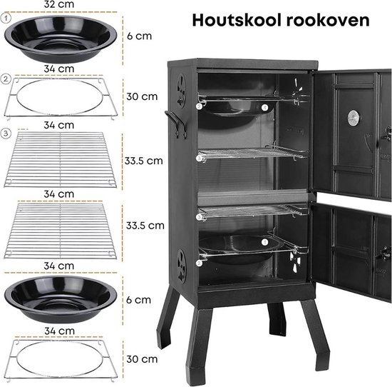 Houtskool Rookoven - Barbeque - BBQ - Rookkast - Smoker - Rook BBQ ...