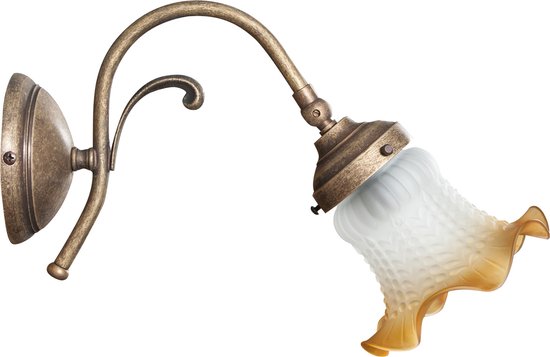 Art Nouveau wandlamp in verouderd messing gietstuk L28XPR13XH23 cm Made ...