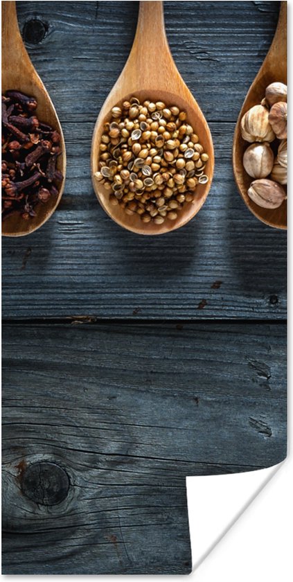 Poster Kruiden - Lepels - Hout - Keuken - Specerijen - Industrieel ...