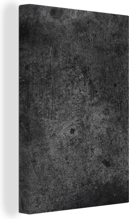 Canvas Schilderij Beton - Structuur - Retro - Zwart - Grijs - Rustiek ...