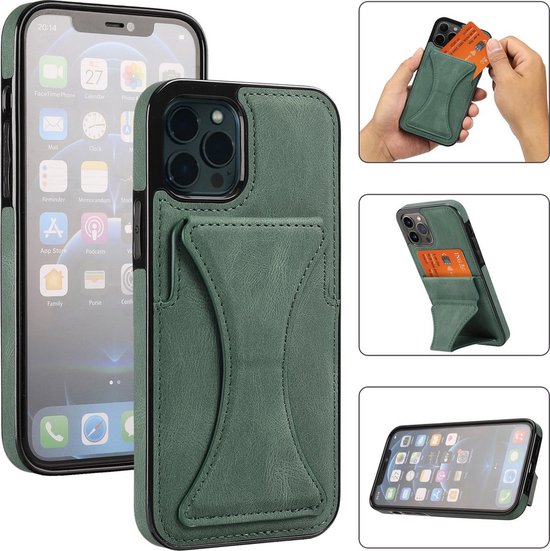 ShieldCase geschikt voor Apple iPhone 13 Pro leren hoesje met standaard ...