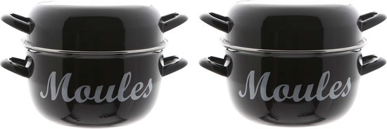 Cosy and Trendy Mosselpan - 4x stuks - emaille - 24 cm - Moules ...