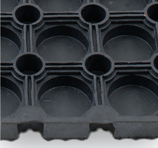 2x Rubberen deurmatten/schoonloopmatten zwart 40 x 60 cm rechthoekig ...