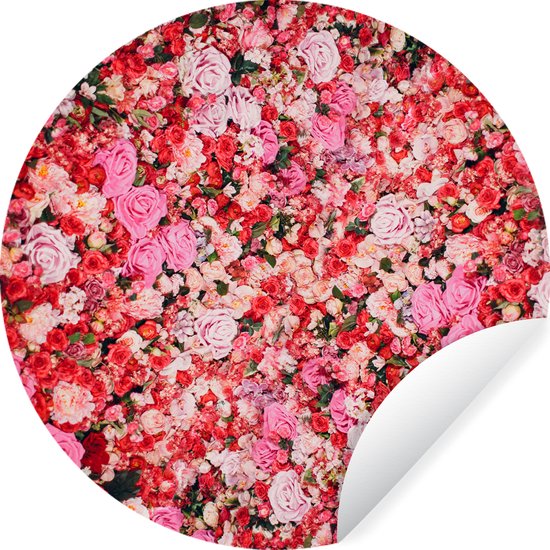 WallCircle - Muurstickers - Behangcirkel - Bloemen - Kleuren - Rozen - 50x50 cm -... | bol.com