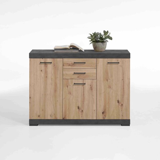 Dressoir Hermes Artisan Eiken - Matera - Breedte 120 cm - Hoogte 89.9 ...