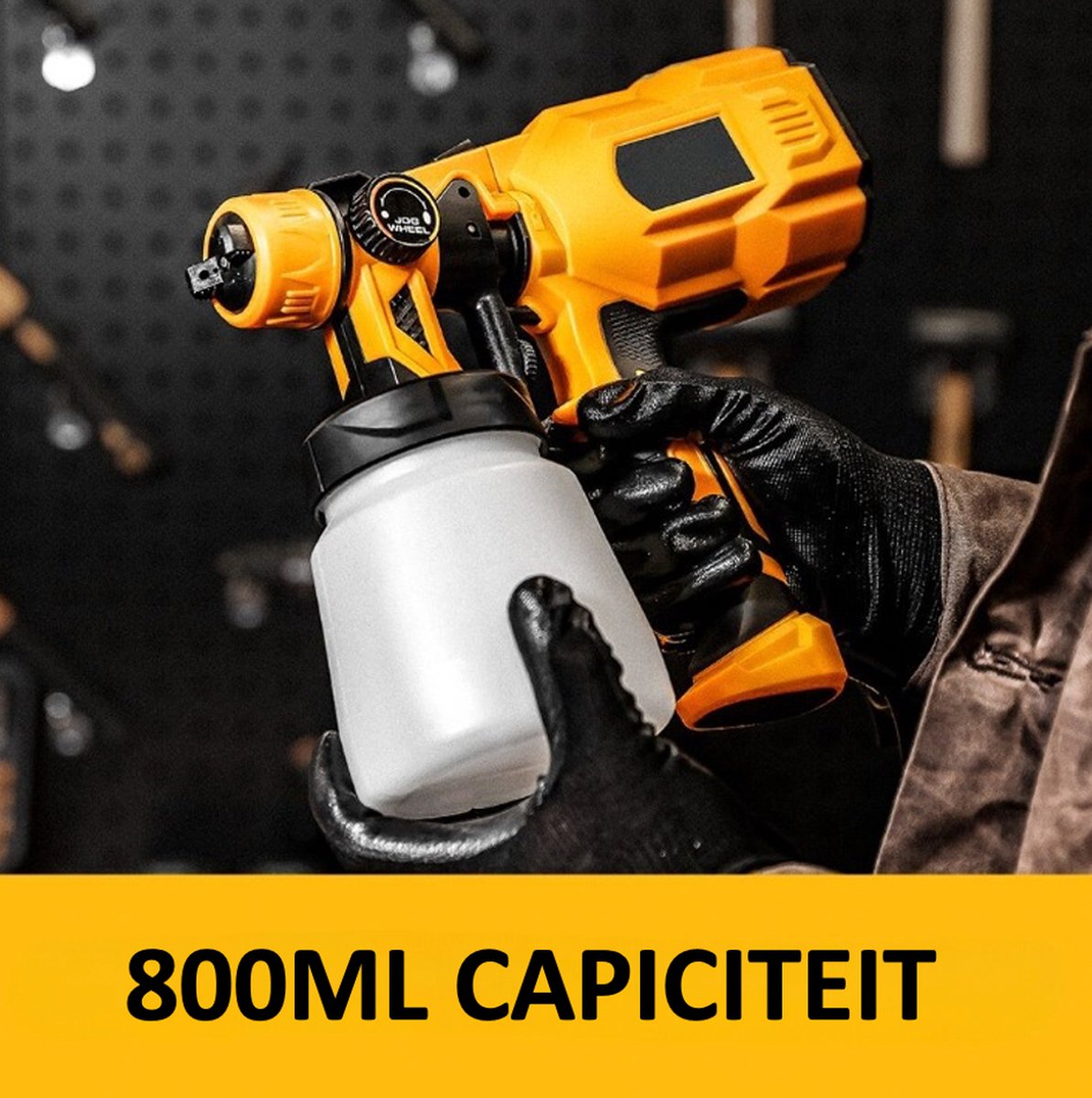 Accu verfspuit - Verfpistool - Draadloos - Inhoud 800 ml - 3 ...