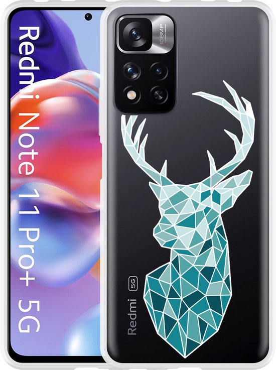 Cazy Hoesje geschikt voor Xiaomi Redmi Note 11 Pro+ - Art Deco Deer | bol
