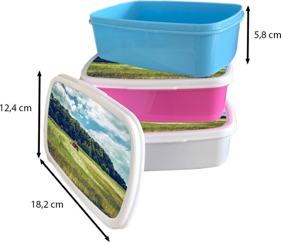 Broodtrommel Wit - Lunchbox - Brooddoos - Tractor - Boom - Riet ...