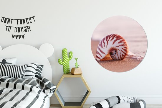 Behangcirkel - Rond behang - Zee - Strand - Schelp - Wanddecoratie ...
