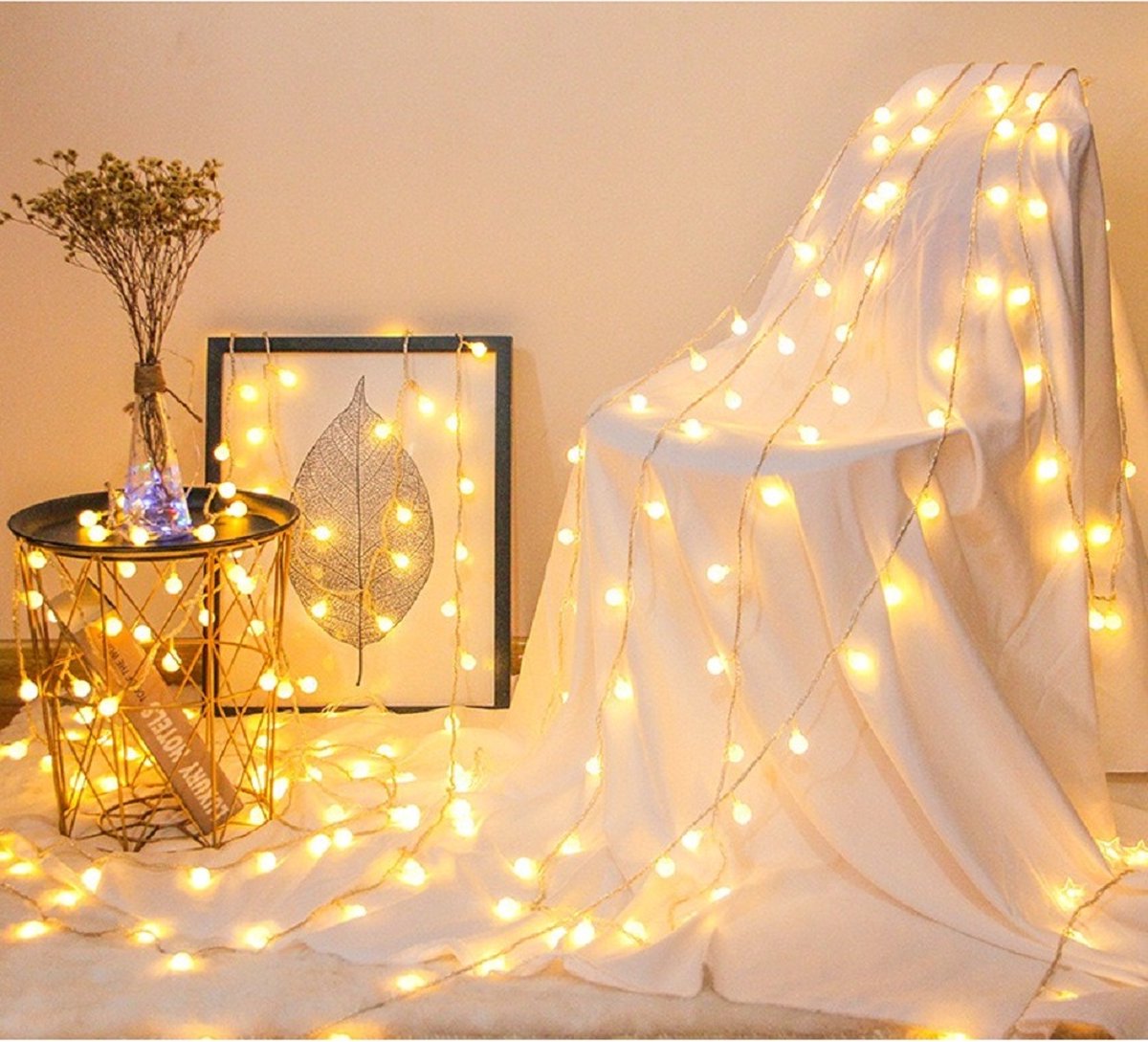 LuxeBass Lichtsnoer Slinger lampjes Lichtslinger | Warm wit - 6 Meter ...