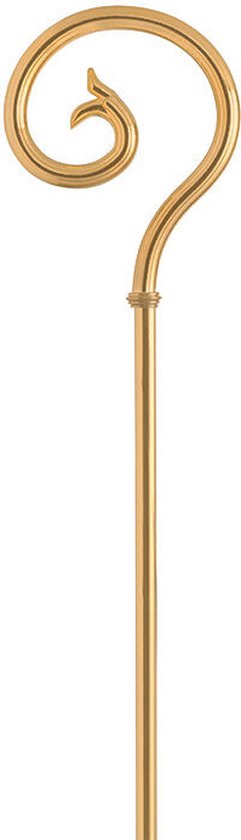 staf van sint nicolaas op ware grootte en 2-delig, goud kunststof, 30 x 185 cm | bol