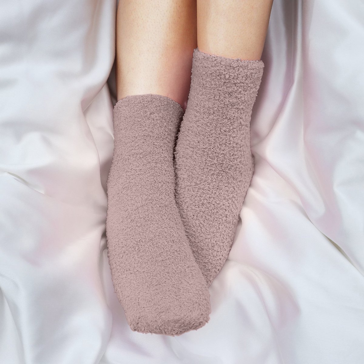 Fluffy Sokken Dames - Beige - One Size maat 36-41 - Huissokken ...