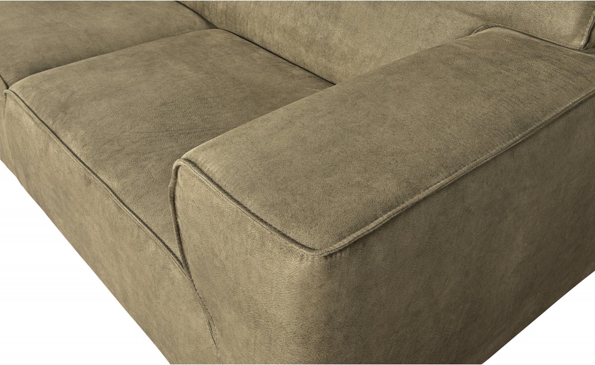 hoekbank Stevert - microvezel - Groen - 267 x 80 x 217 cm (BxHxD) | bol.com
