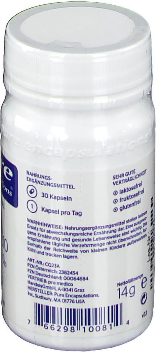 Pure Co-Enzyme Q10, 250mg, 30 caps (vegan) | bol.com