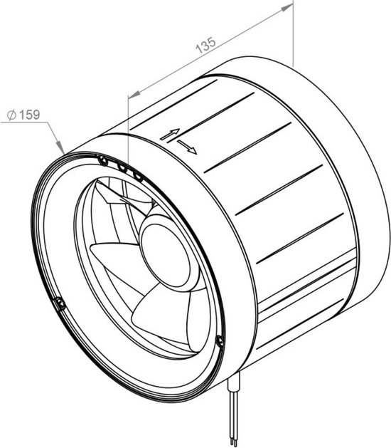 Ruck buisventilator ETAMASTER Ø160 mm - 315 m³/h - EM 160 E2 01 | bol