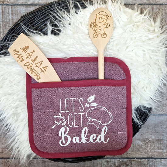 Borduren enzo - Pannenlap - kerst - met lepel - peperkoekman - Merry ...