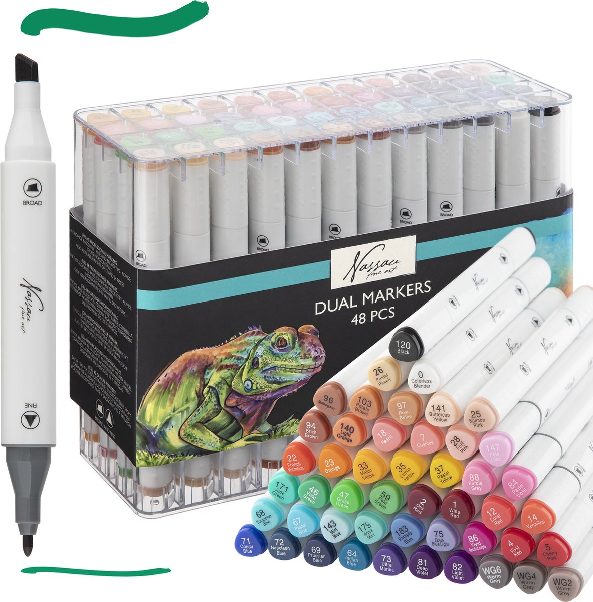 Nassau Fine Art Twinmarkers 48 stuks voor volwassenen en kinderen ...